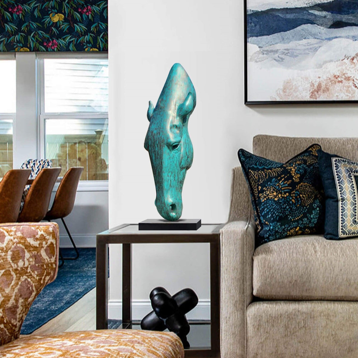 FINEST House Statues Bronze Elephant Head Wall Sculpture FB-008