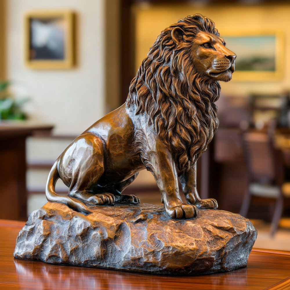 FINEST Custom Luxury Indoor Animal Sculpture Sitting Bronze Lion Statu
