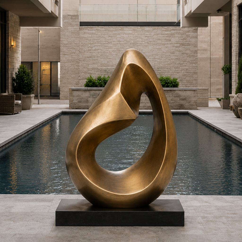 FINEST "Fluid Embrace" Abstract Bronze Sculpture Contemporary Outdoor