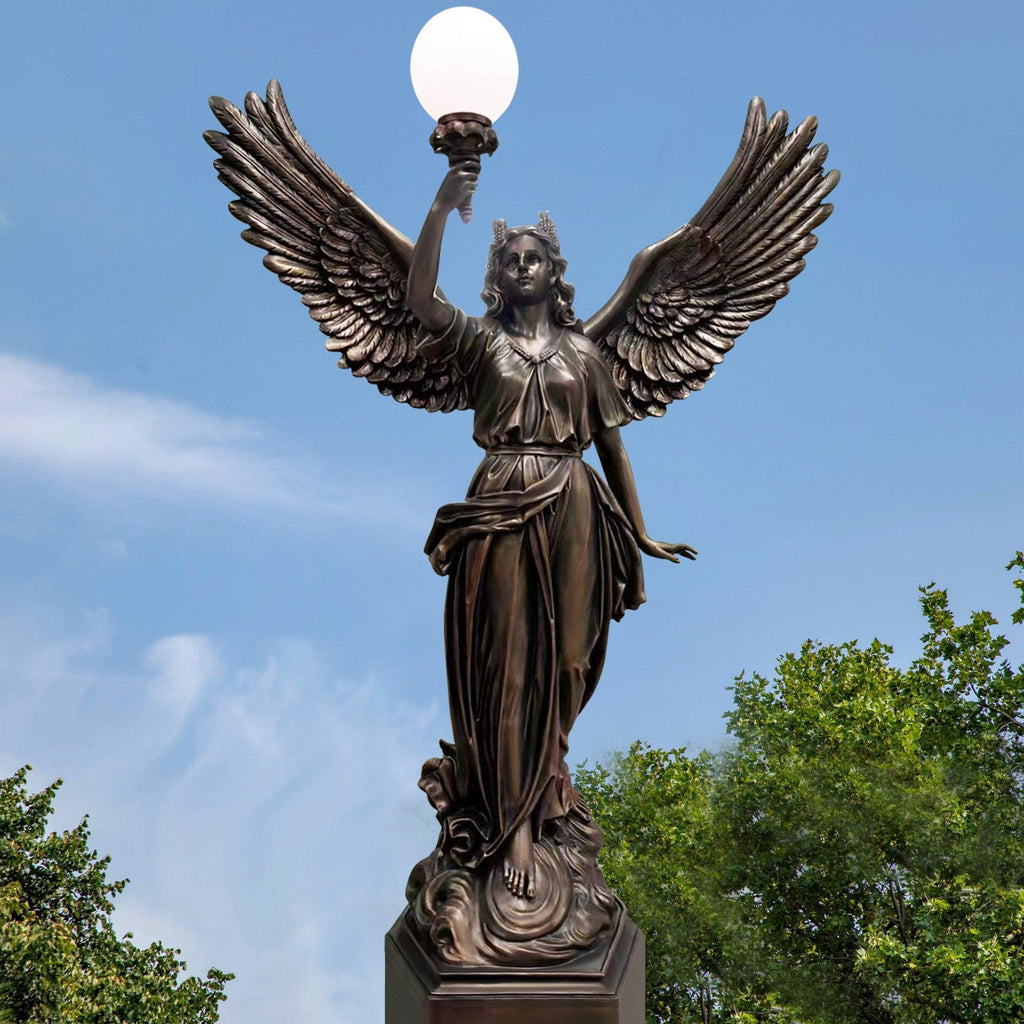 FINEST Fiberglass Art Greek Goddess Guardian Angel Lamp Sculpture FF-0