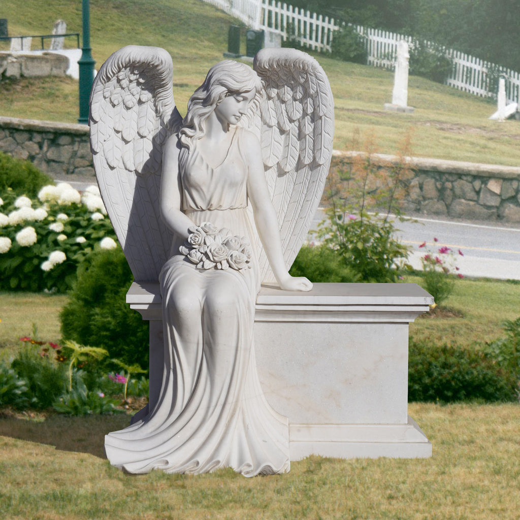 FINEST Garden Memorial Angel Statue - A Peaceful Tribute of Remembranc
