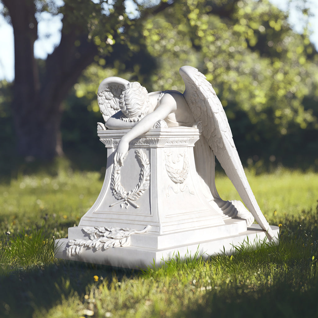 FINEST Custom Memorial Angel Sculpture Marble Statue for Sale – Elegan