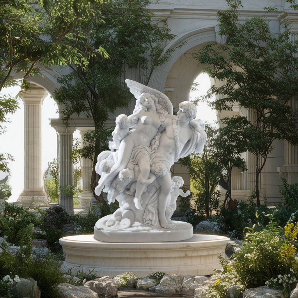 FINEST Marble Cupid and Psyche Group Clodion Inspired Mythological Scu