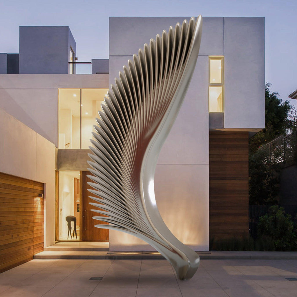 FINEST Outdoor Modern Single Wing Abstract Stainless Steel Sculpture F